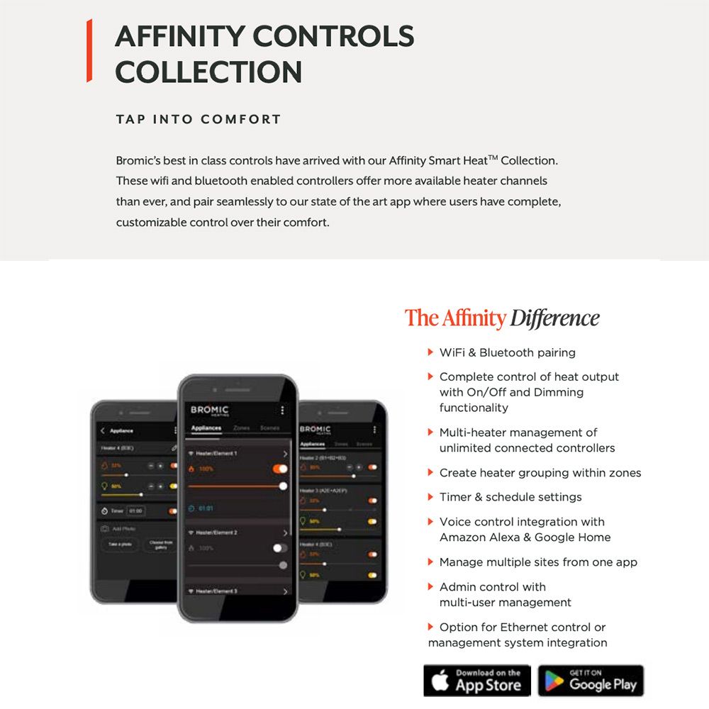 Bromic Affinity Smart-Heat Dimmer Controller for Platinum and Tungsten Electric Heaters, Five ...