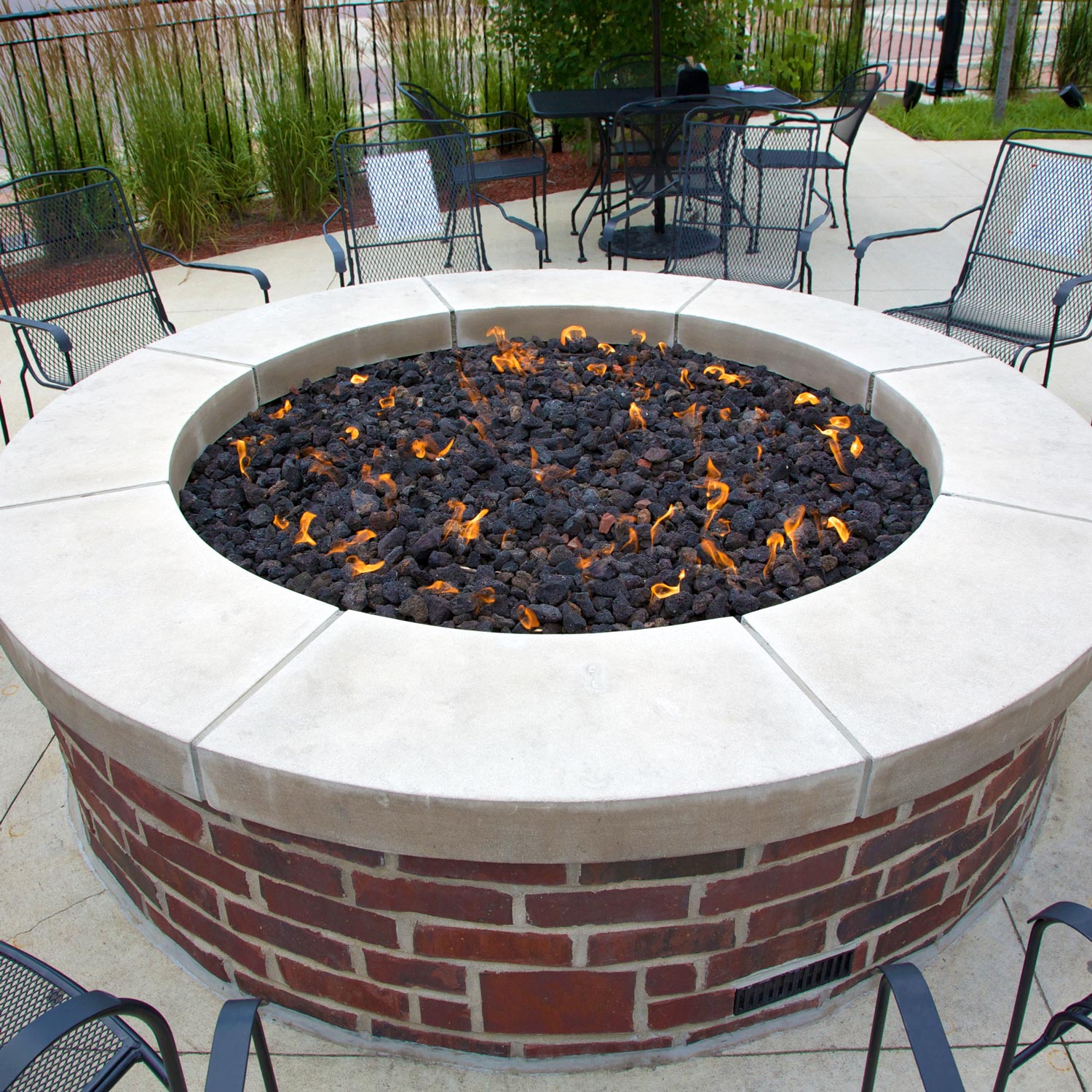 HPC Fire Round Stainless Steel Fire Pit Burner, 24", Natural Gas ...